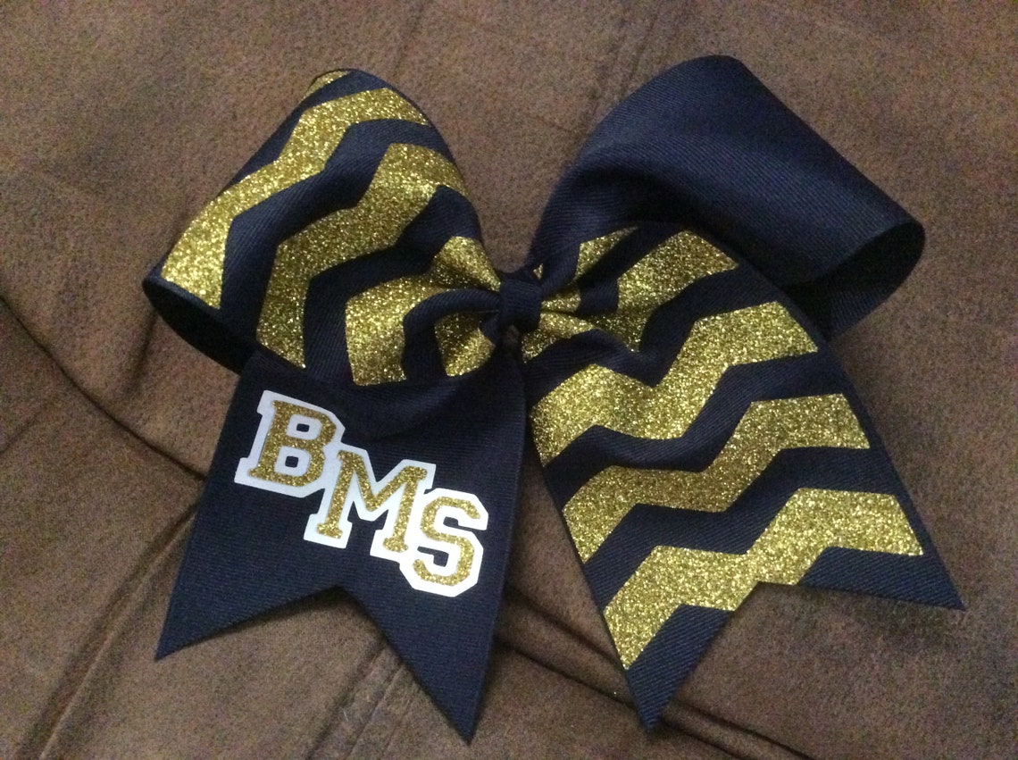 Customizable- 3" Texas Size Cheer Bow - Chevron Varsity Flip - Team ...