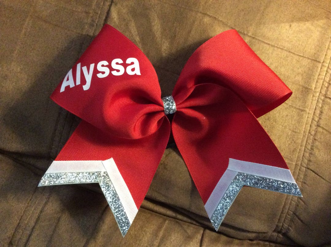 Personalized 3" Texas Size Cheer Bow - Single Layer - Trimed Ends ...