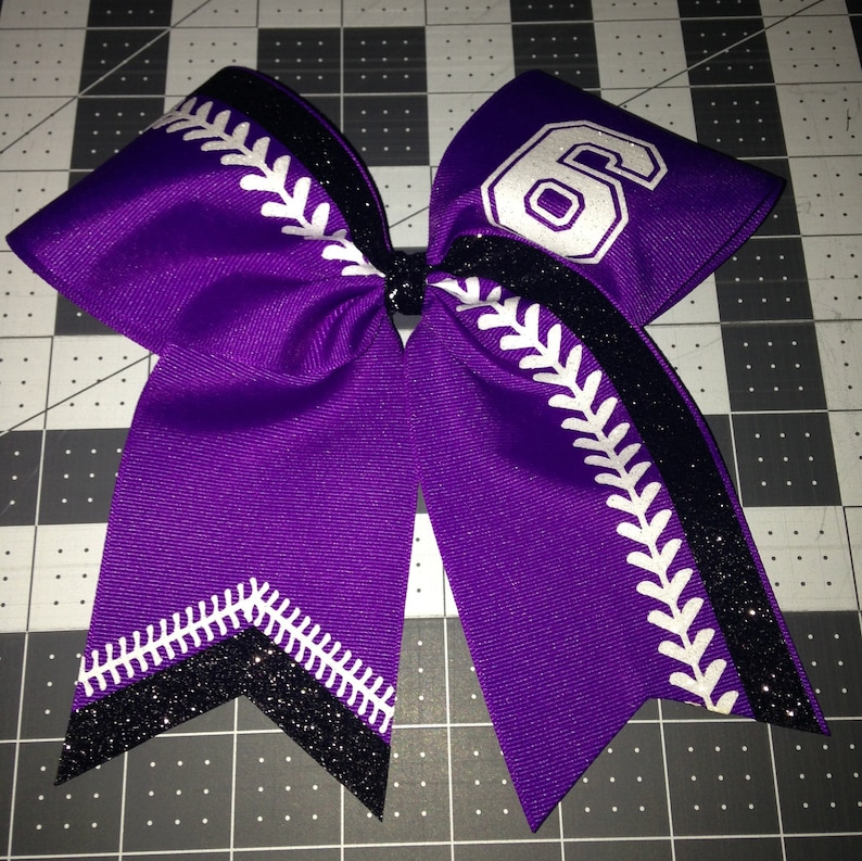 3" Texas Size Cheer Bow - Softball or Baseball Personalized - Etsy