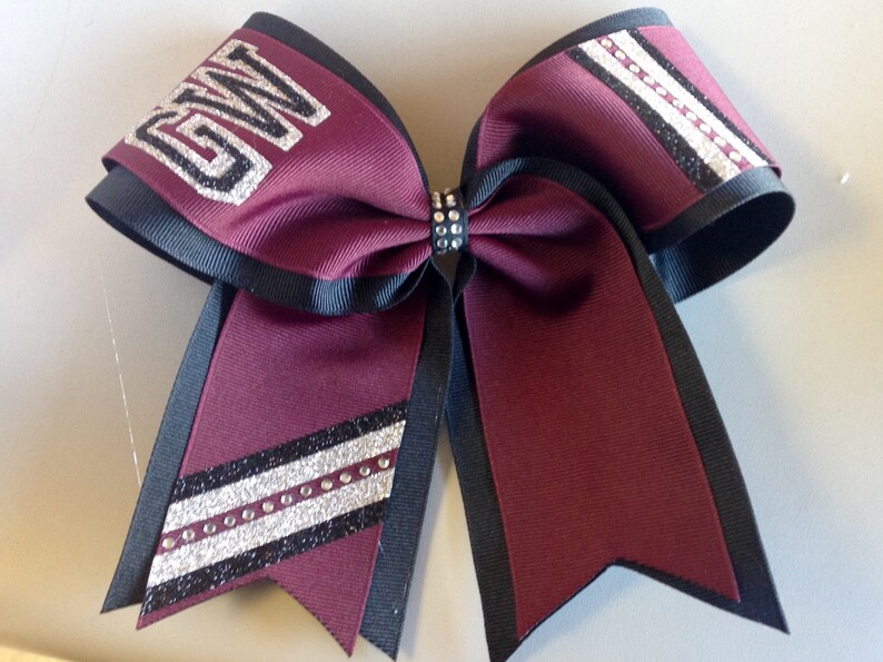 Personalized 3" Texas Size Cheer Bow - Double Layer - Stripe ...