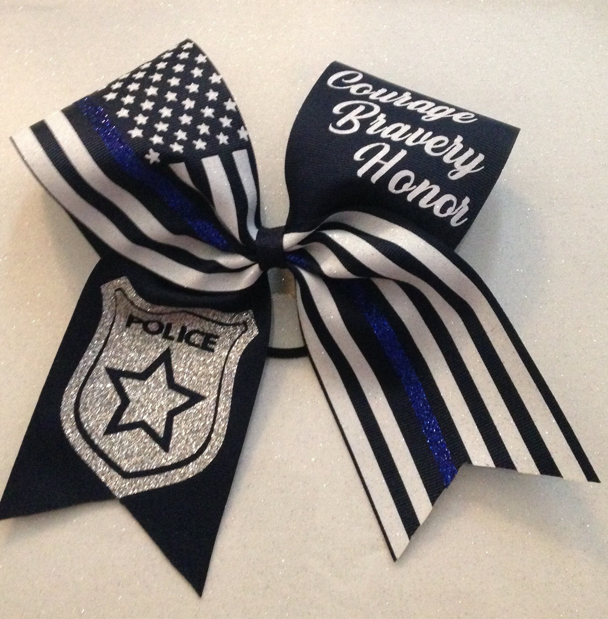 Red Line Firefighter Cheer Bow - Blue Line Police Hairbow - EMS White ...