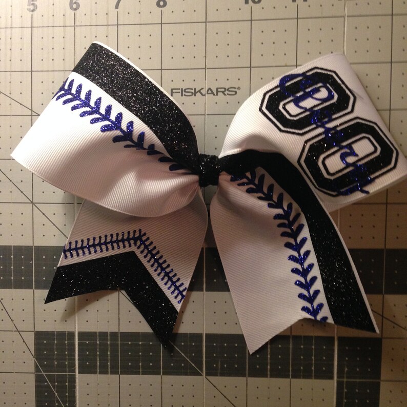 3" Texas Size Cheer Bow - Softball or Baseball Personalized - Etsy