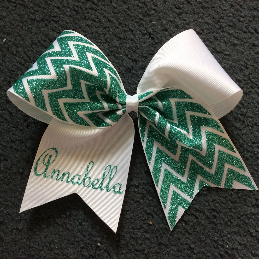 Customizable- 3" Texas Size Cheer Bow - Chevron Varsity Flip - Team ...