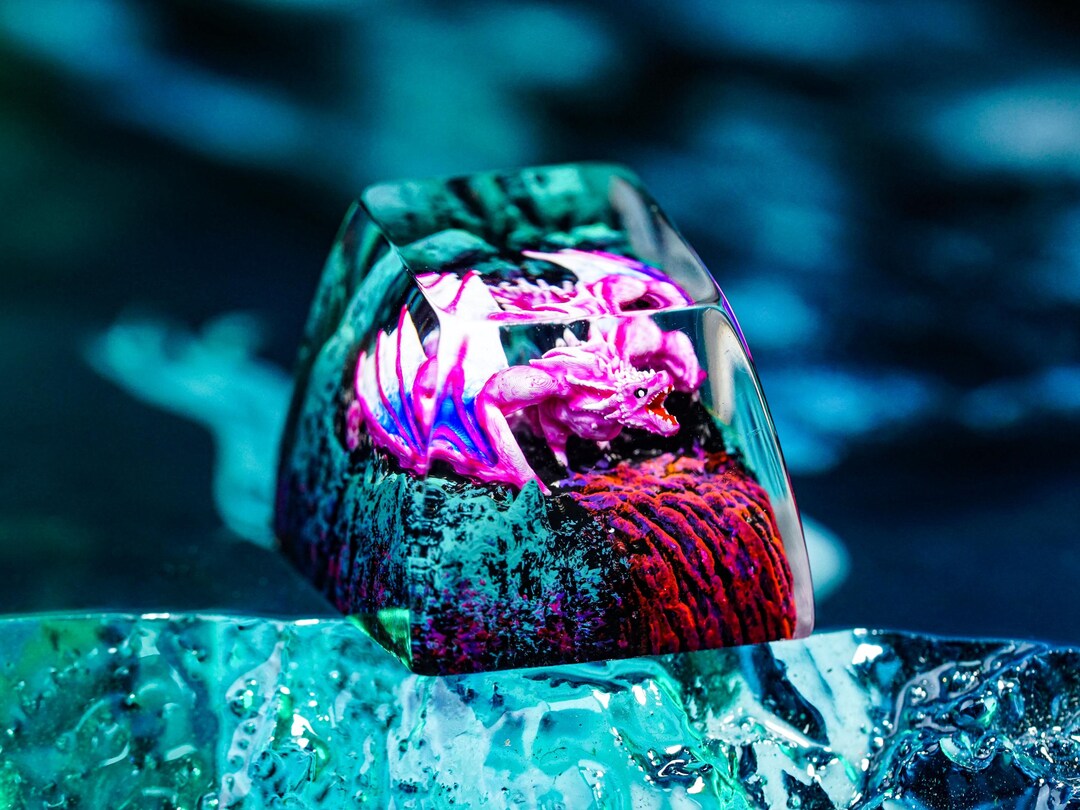 Artisan PURPLE Dragon ESC Keycap, Custom Handmade Purple Keycaps, Anime ...