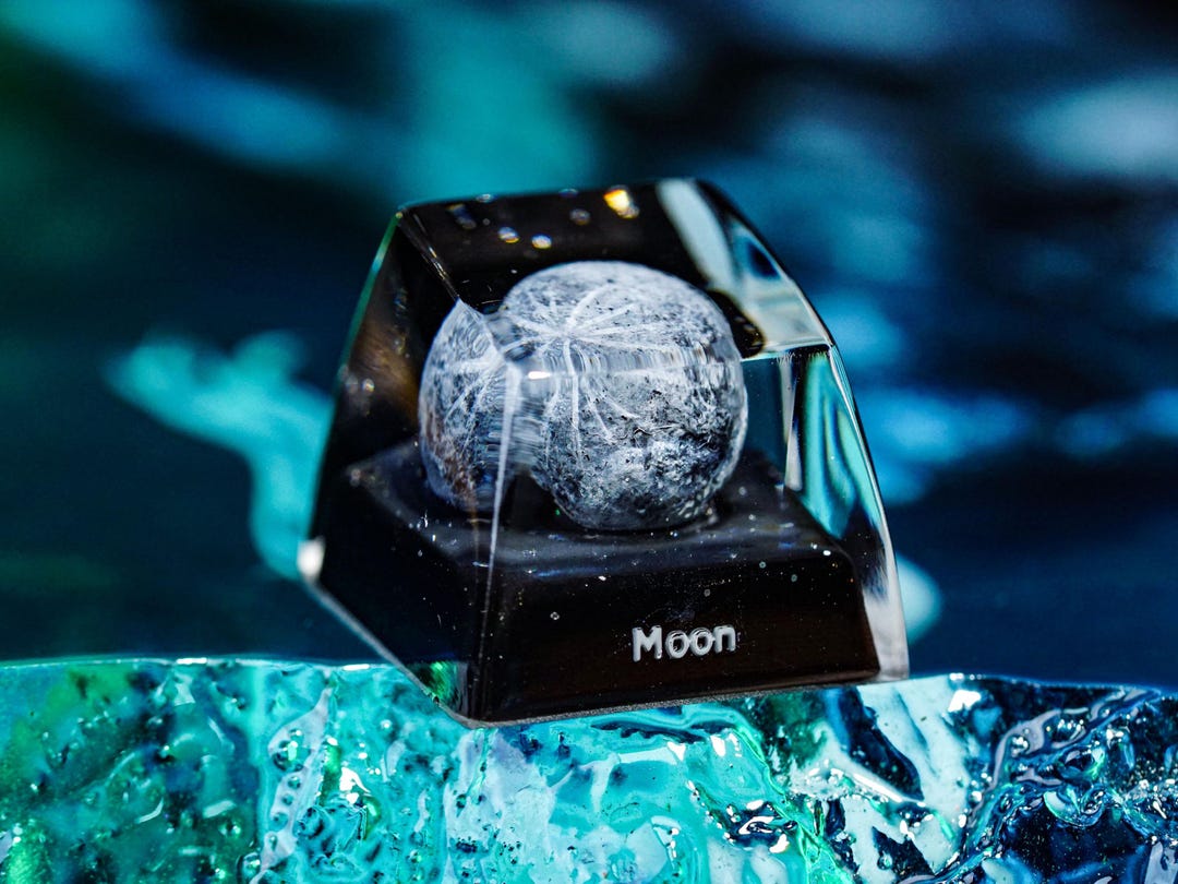Custom MOON Resin Planet Keycap, Resin Moon Keycap, Solar System ...