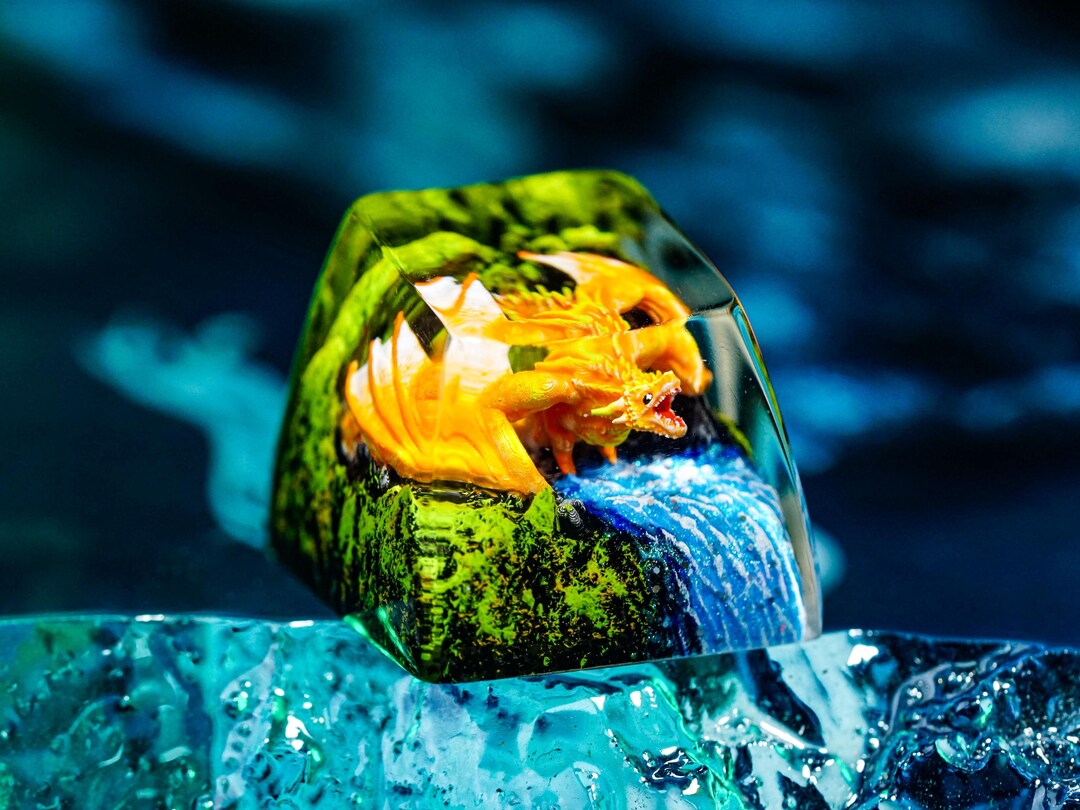 Artisan ORANGE Dragon ESC Keycap, Custom Handmade Orange Keycaps, Anime ...