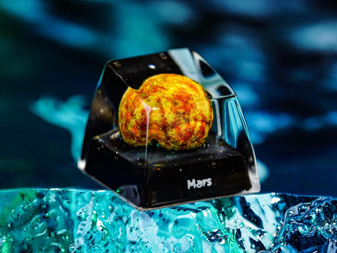 Custom MARS Resin Planet Keycap, Resin Mars Keycap, Solar System ...