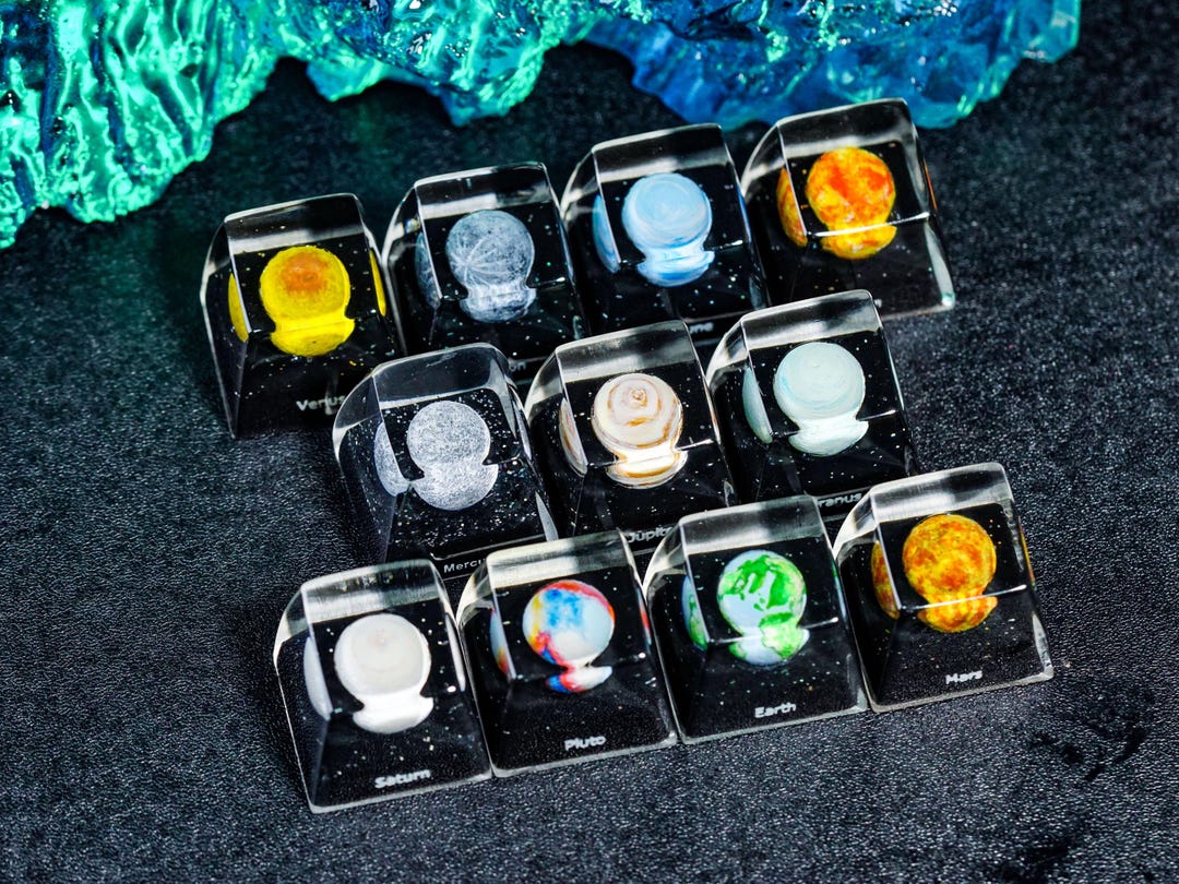 Custom Resin Planet Keycap Combo, Resin Earth Keycap, Mars and Solar ...