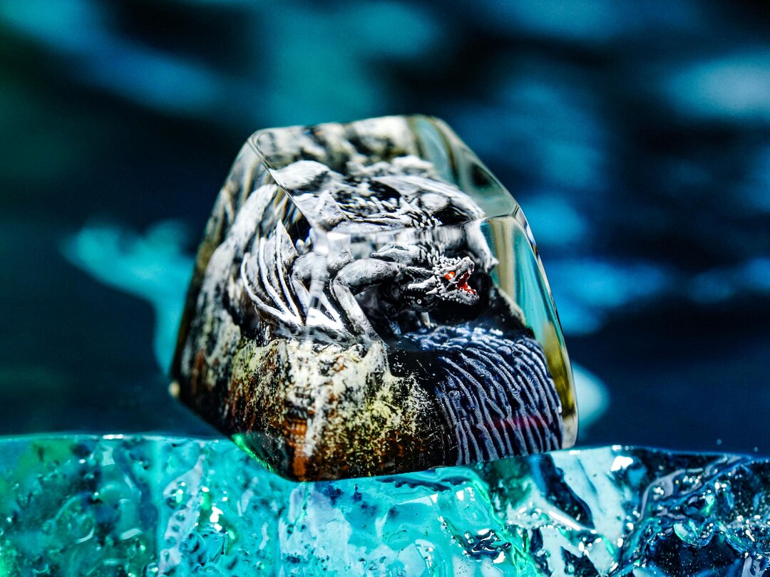 Artisan STONE Dragon ESC Keycap, Custom Handmade Grey Keycaps, Anime ...