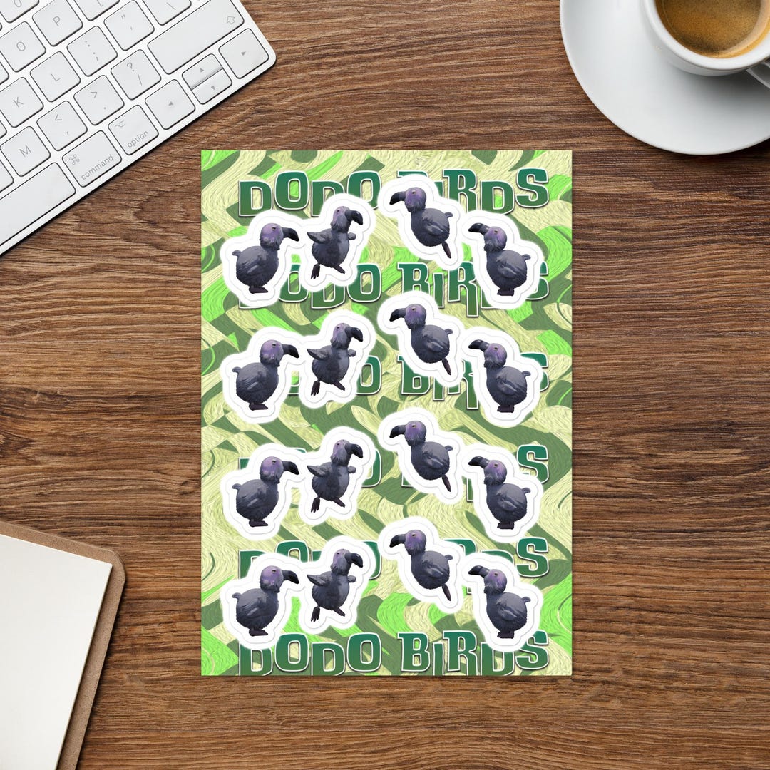 Dodo Birds Kiss Sticker Sheet - Etsy