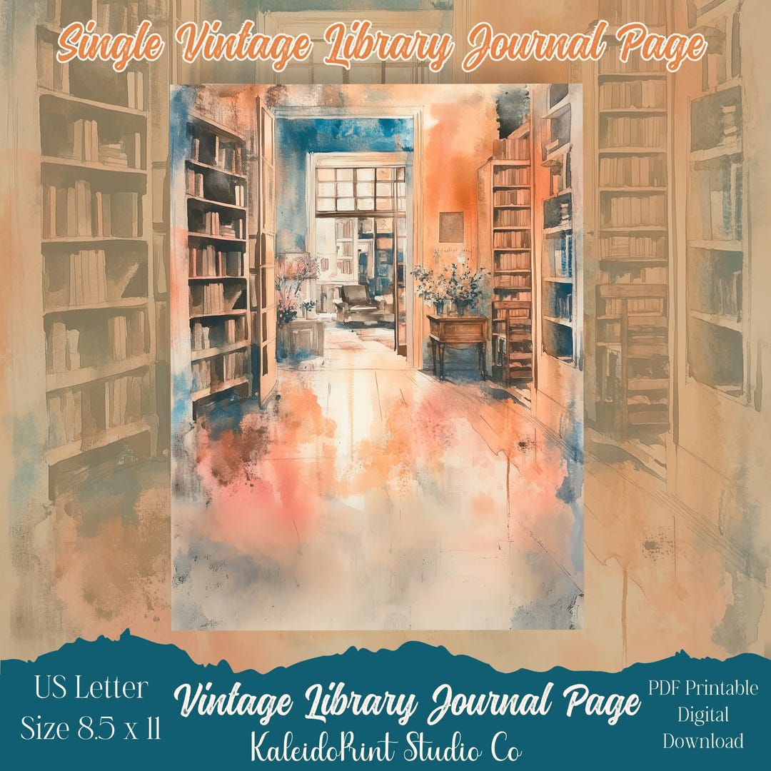 Vintage Library Journal Pages, Junk Journal Library Book Papers ...