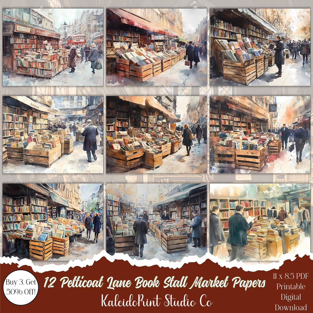 Bookshop Printable| Junk Journal Papers| London Bookshop| Reading ...