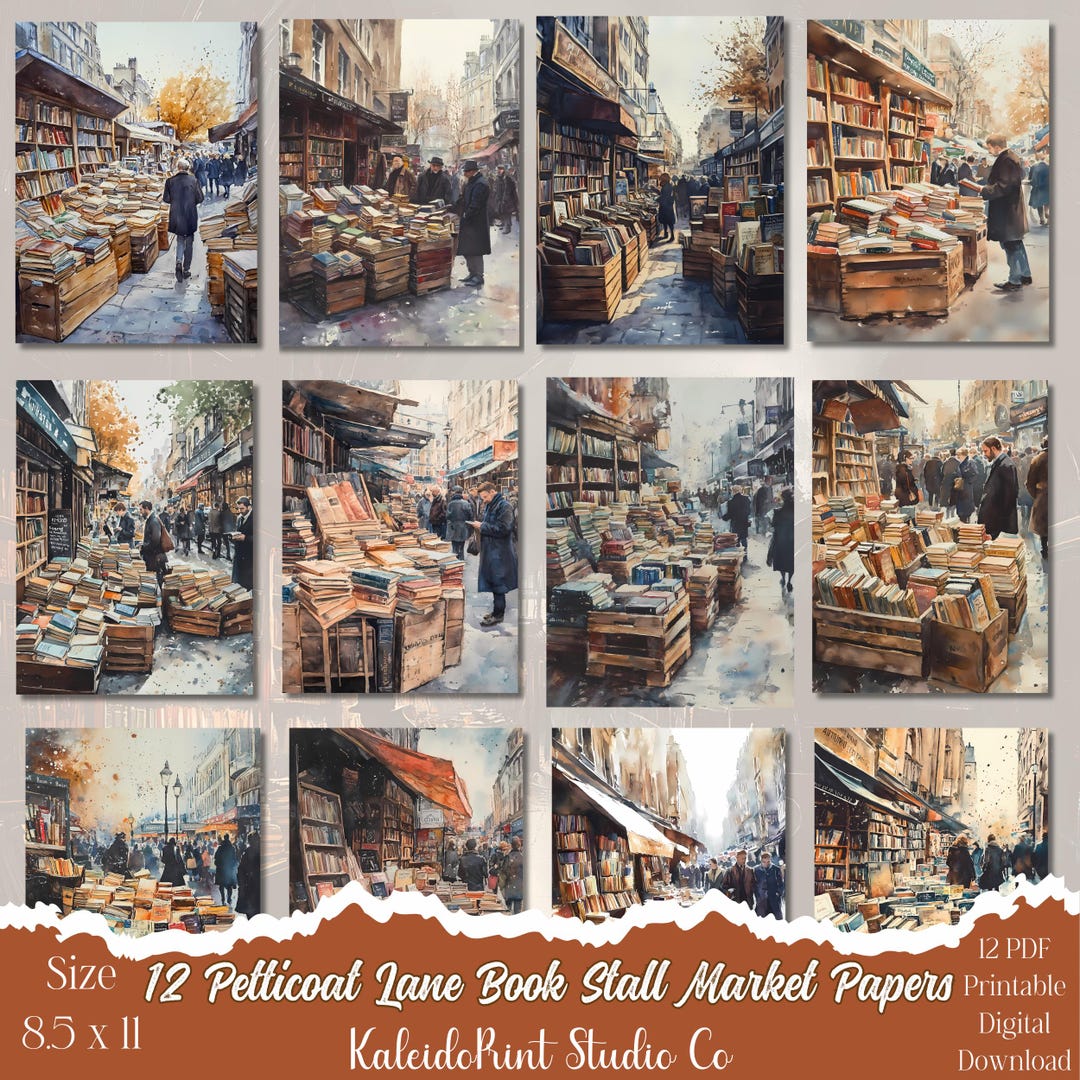 Bookshop Printable| Junk Journal Papers| London Bookshop| Reading ...