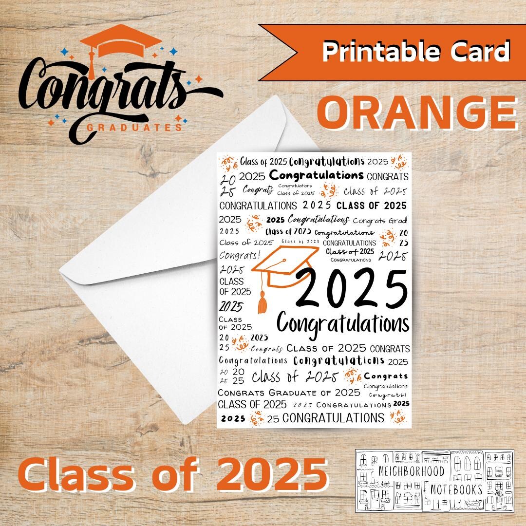 Printable Graduation Card Class of 2025 Graduation Card Print at Home ...