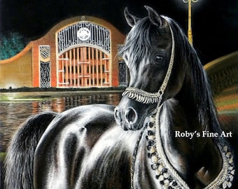 Arabian Horse Art Print arabian Stallion 8 X 10 Inch Giclee by Artist ...