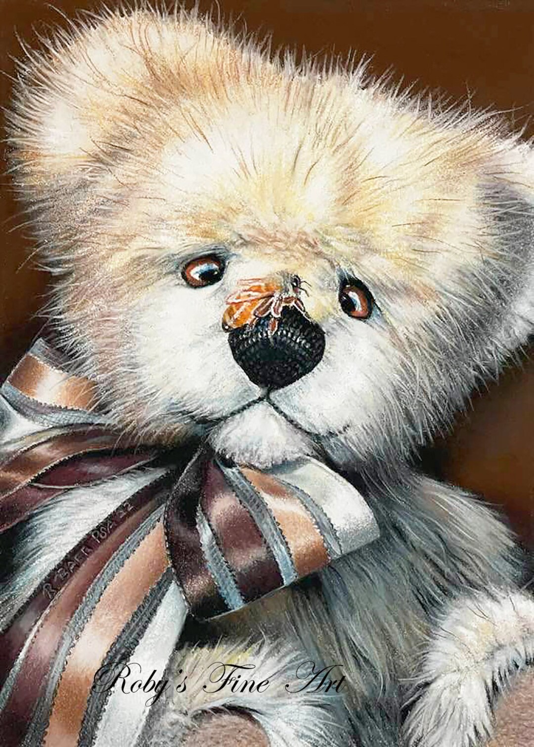 Honeybee and Bear Art Print a Bear A Bee and A Bow 5 X 7 Image by Roby ...