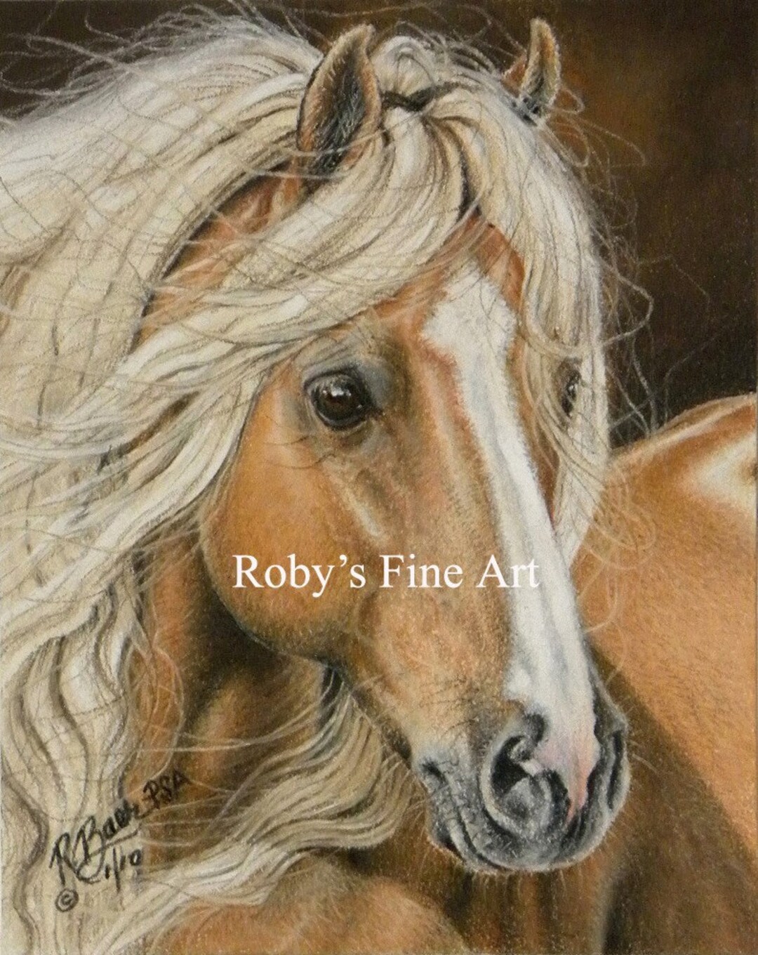 Gypsy Vanner Horse Art Print "palomino Gypsy" 5 X 7 Inch Giclee by ...