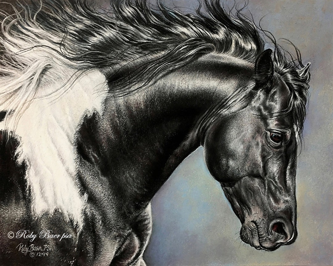 Limited Edition "paint Stallion" Horse Art Print by Roby Baer PSA - Etsy