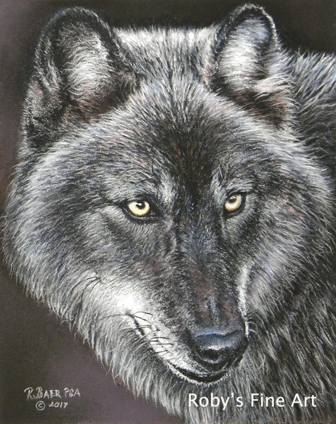 Gray Wolf Art Print "gray Wolf" 5 X 7 Inch Giclee by Wildlife Artist ...