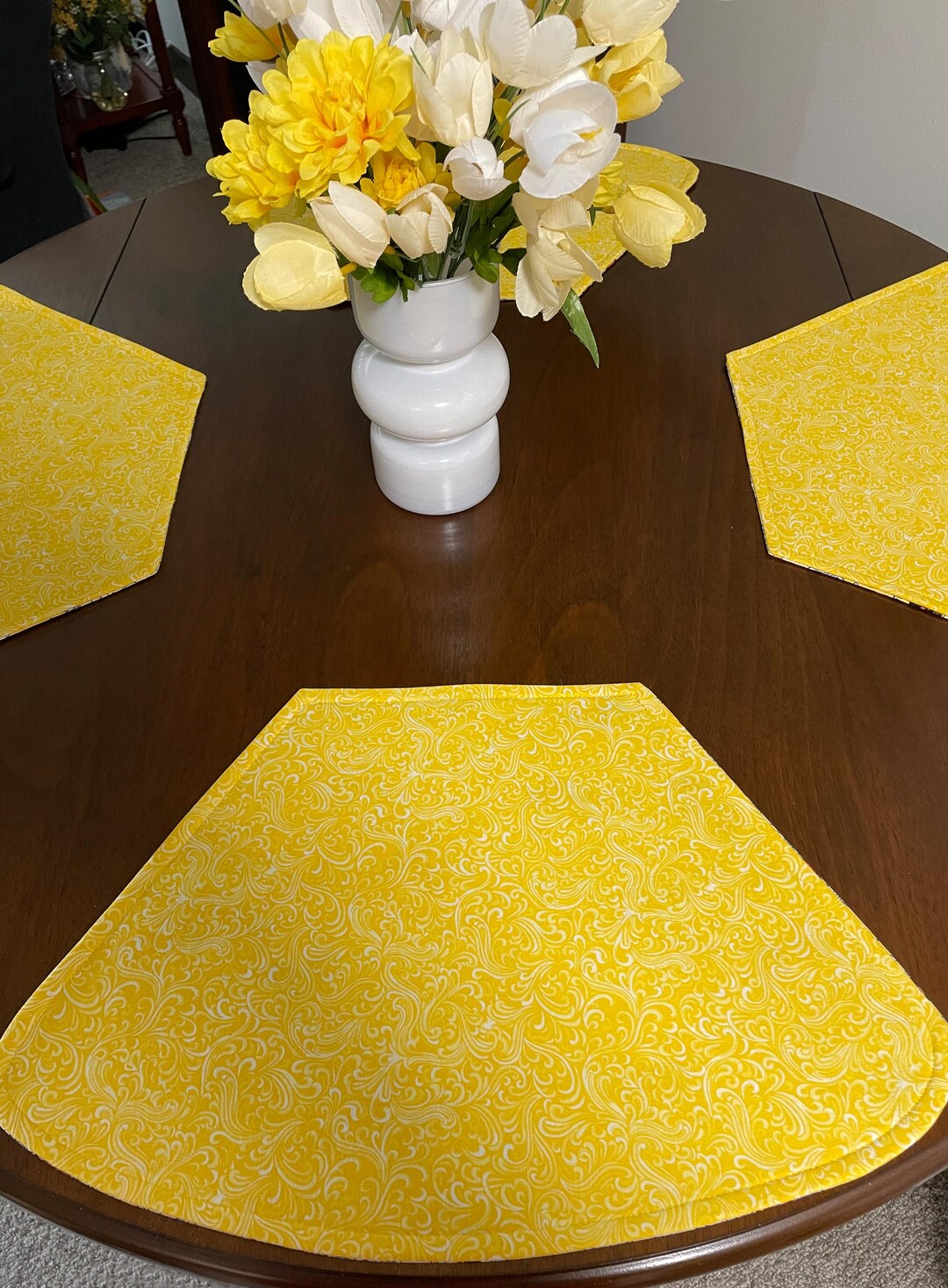 Sunshine Yellow Wedge Shape Placemats 4pc Set - Etsy