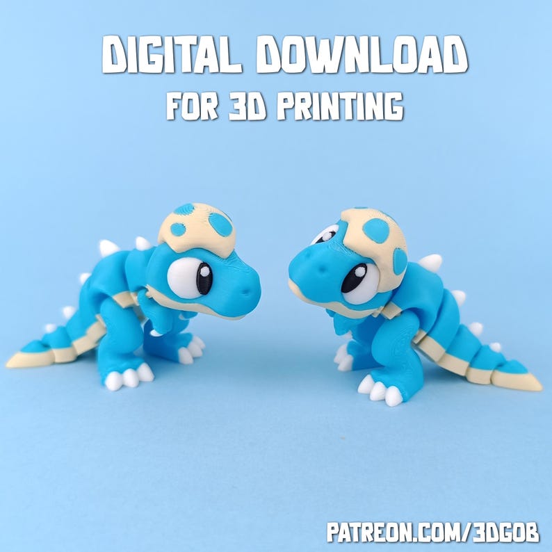 Cute Baby T-rex STL & 3MF File for 3D Printing. Articulated, Print in ...