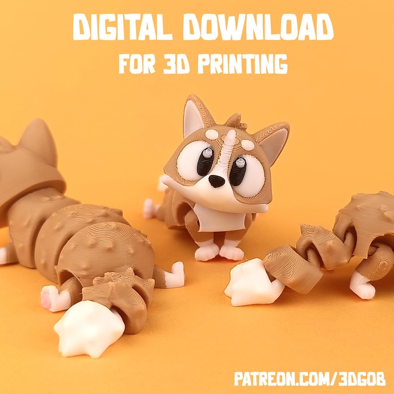 Corgi 3D Print STL File, Articulated Fidget Toy (digital Download) - Etsy