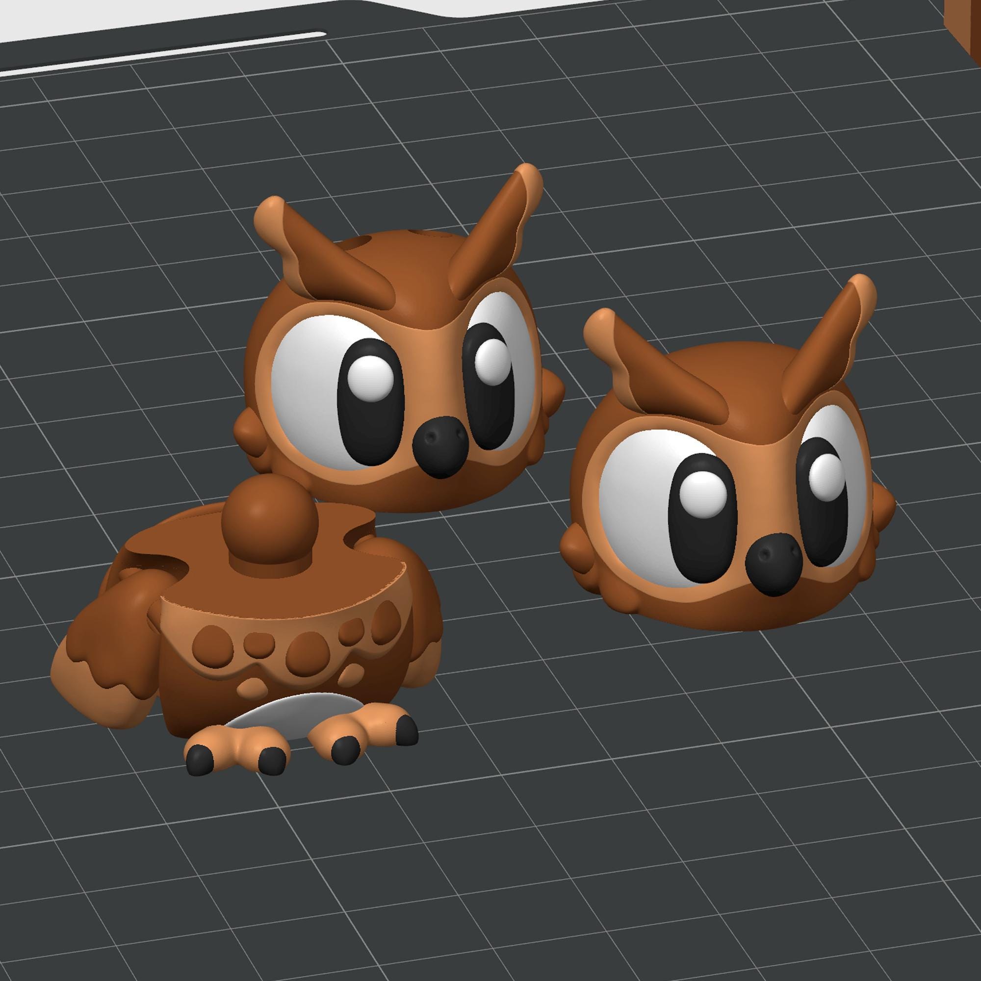 Flexi Owl 3D Print File: Articulated Fidget Toy (STL & 3MF Digital ...
