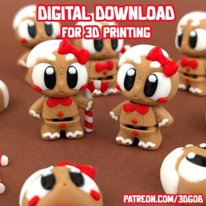 Articulated Gingerbread Man: Flexi Fidget Toy STL & 3MF File (digital ...