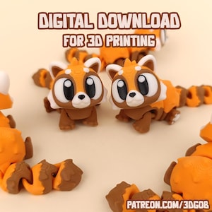 Cute Red Panda STL & 3MF File for 3D Printing. Articulated, Print in ...