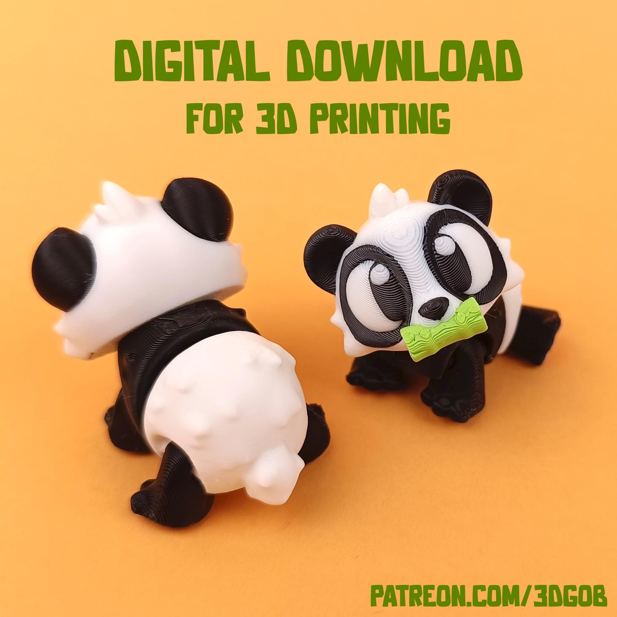 Cute Panda STL & 3MF File for 3D Printing. Articulated, Print in Place ...