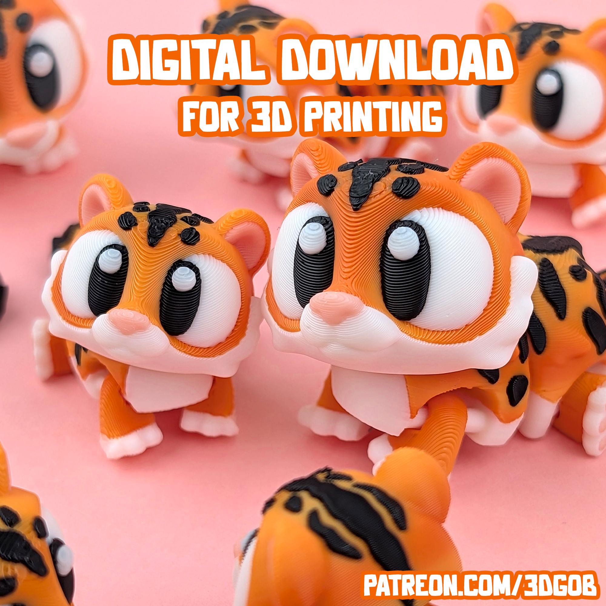 3D Printed Tiger: Articulated Flexi Fidget Toy (STL & 3MF Files) - Etsy