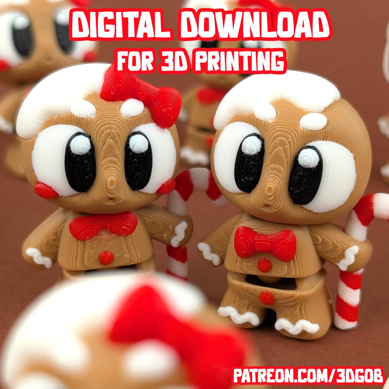 Articulated Gingerbread Man: Flexi Fidget Toy STL & 3MF File (digital ...