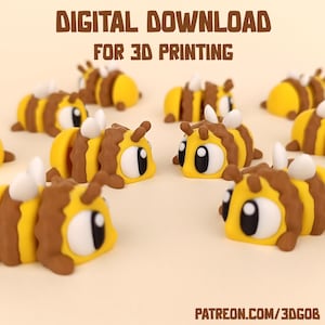 3D Printing Cute Bee and Beehive STL, Articulated Fidget Toy (digital ...