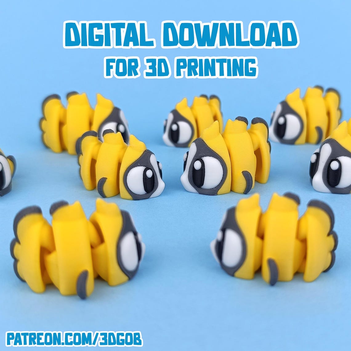 Cute Flexi Tropical Fish + Fishtank STL & 3MF File for 3D Printing ...