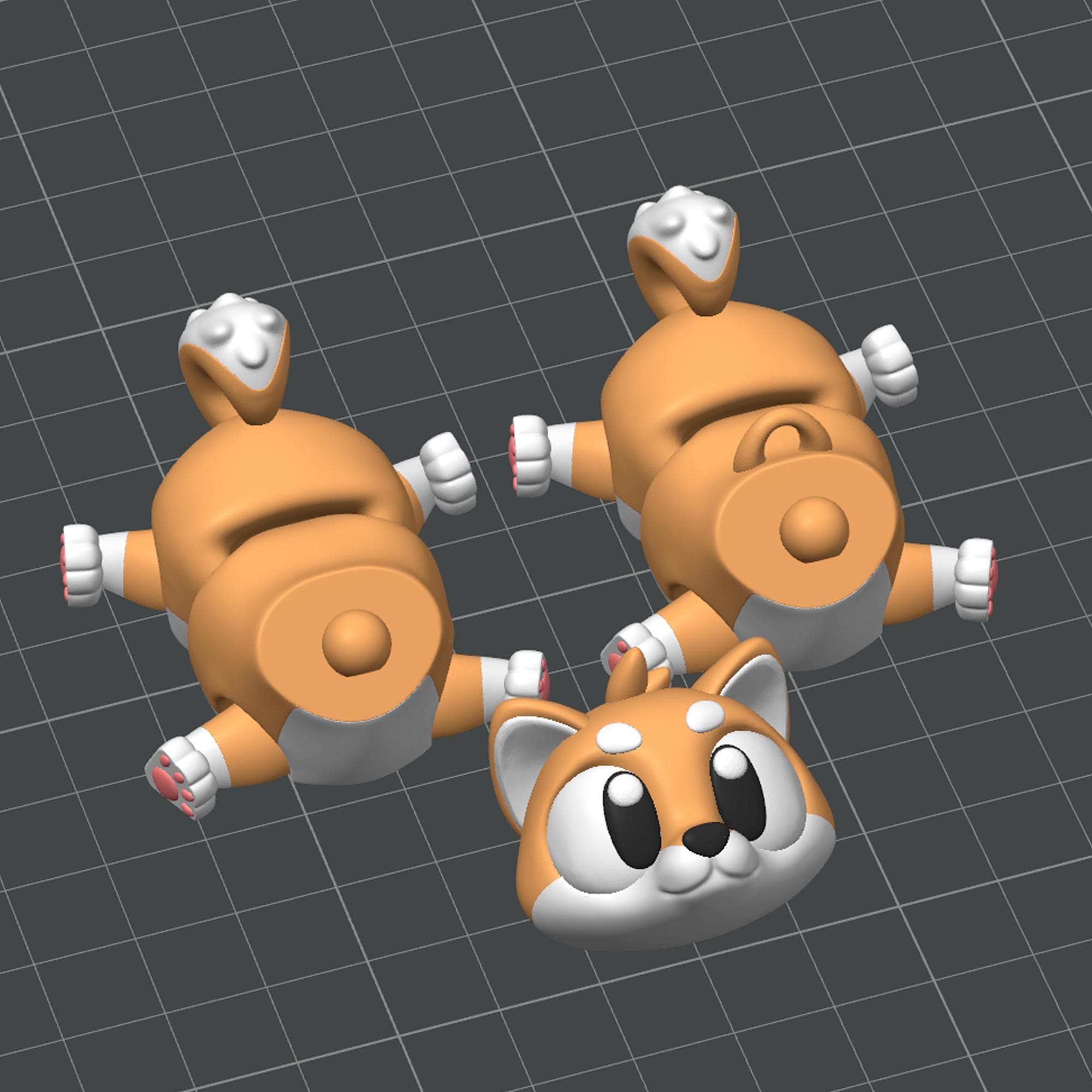 Cute Shiba Inu STL & 3MF File for 3D Printing. Articulated, Print in ...