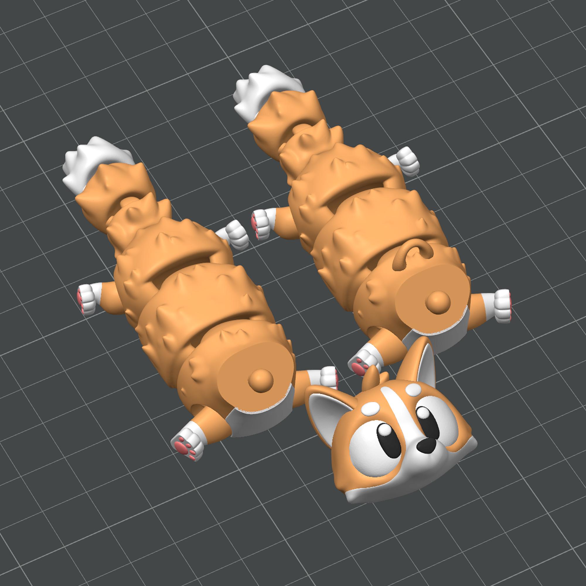 Cute Corgi STL & 3MF File for 3D Printing. Articulated, Print in Place ...