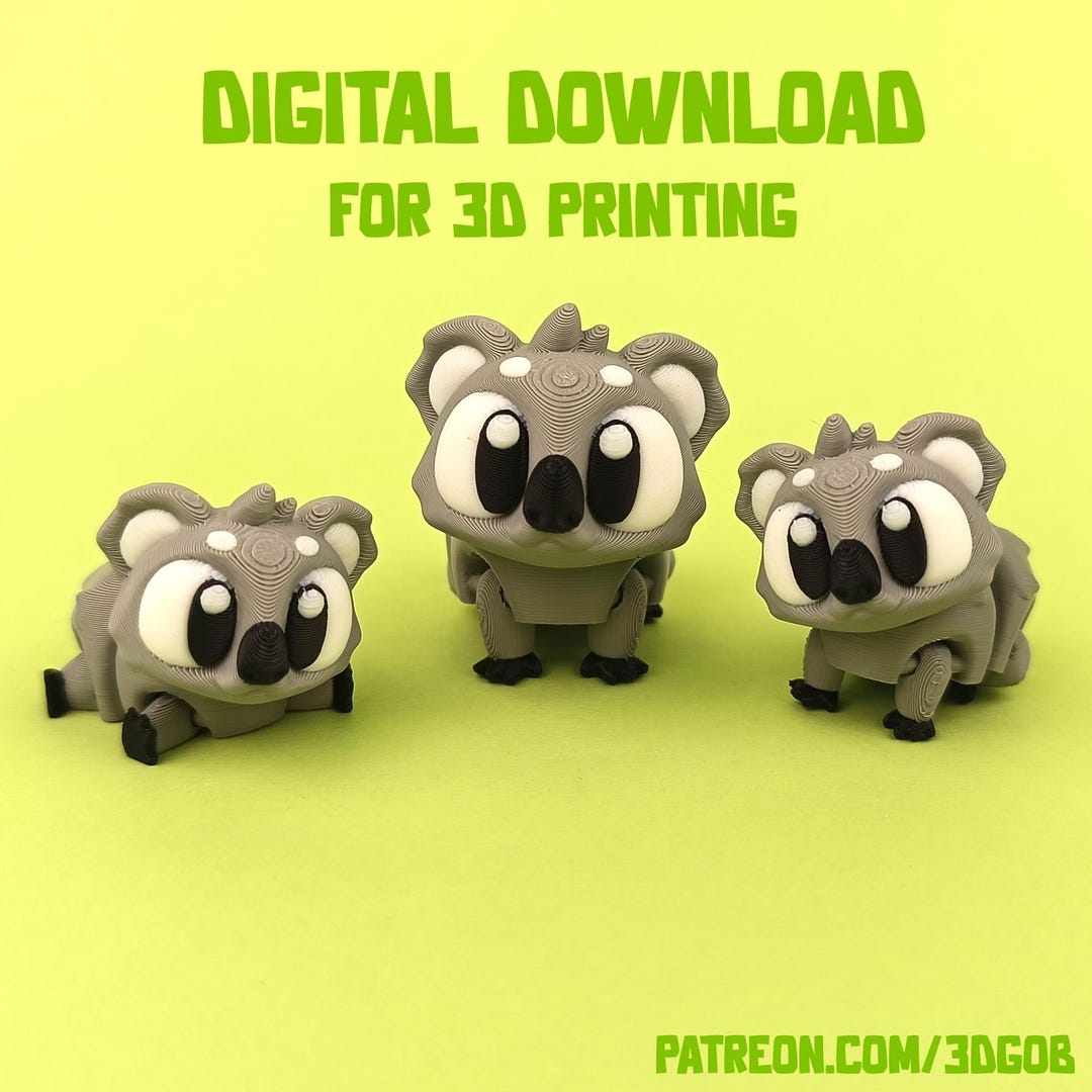 Cute Koala STL File, Articulated Flexi Fidget Toy (digital Download) - Etsy