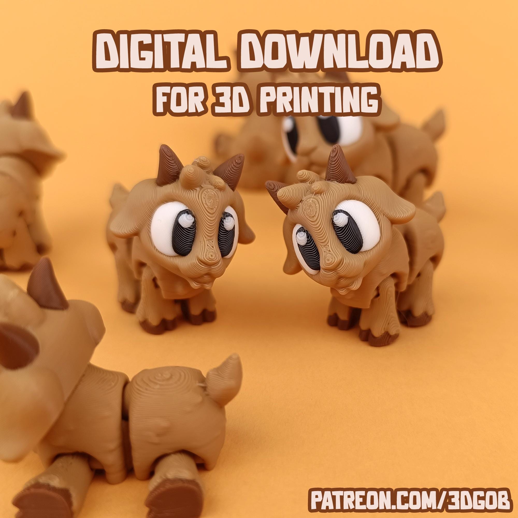 Articulated Goat 3D Print File: Flexi Fidget Toy (STL & 3MF Digital ...