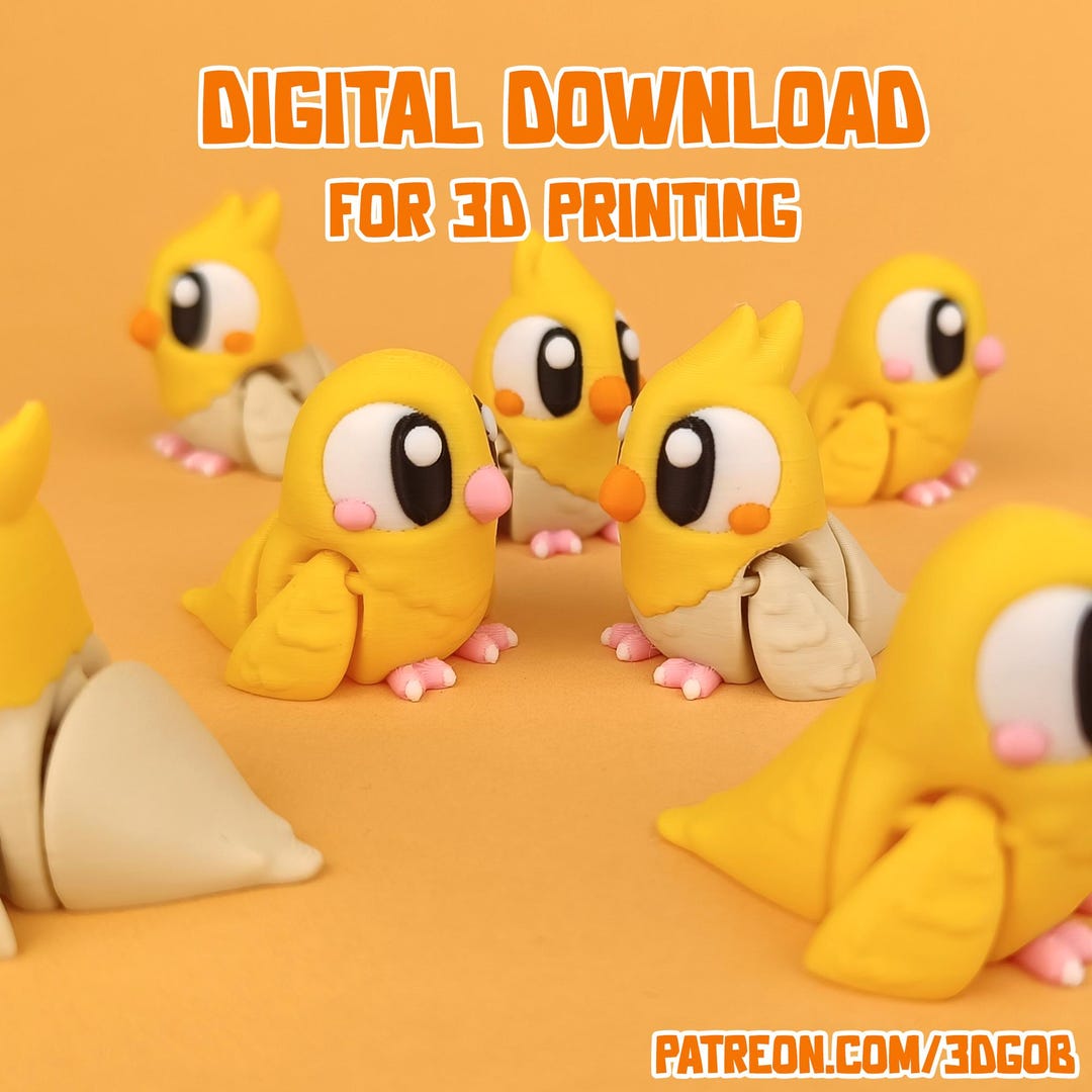 Articulated Pet Bird 3D Print File: Flexi Fidget Toy (STL & 3MF Digital ...