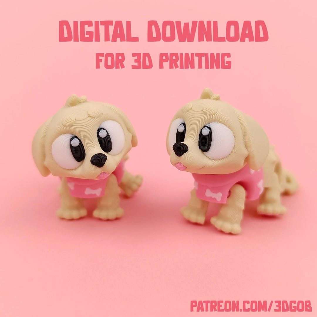 Cute Golden Retriever STL & 3MF File for 3D Printing. Articulated ...