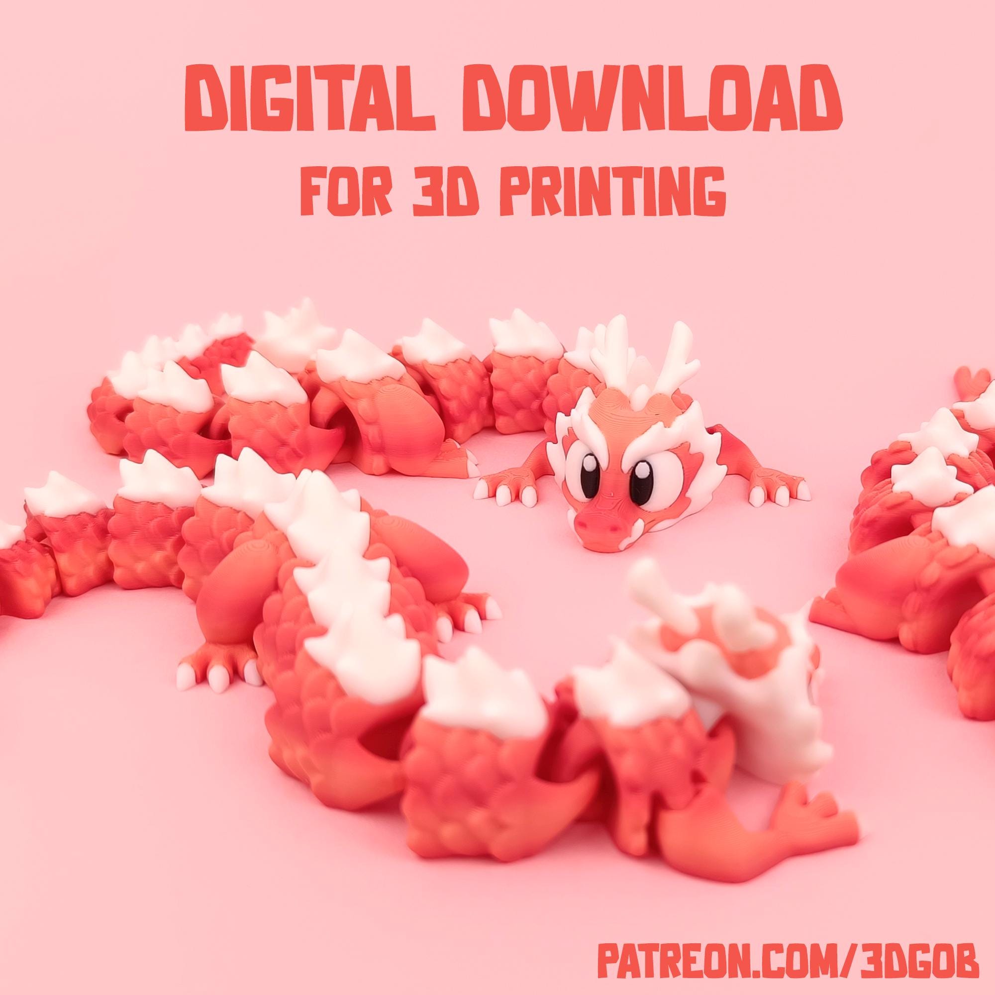 Articulated Dragon 3D Print File: Flexi Fidget Toy (STL & 3MF) - Etsy