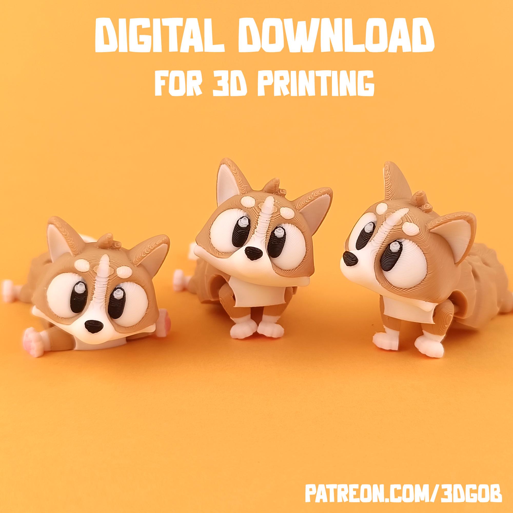 Corgi 3D Print STL File, Articulated Fidget Toy (digital Download) - Etsy