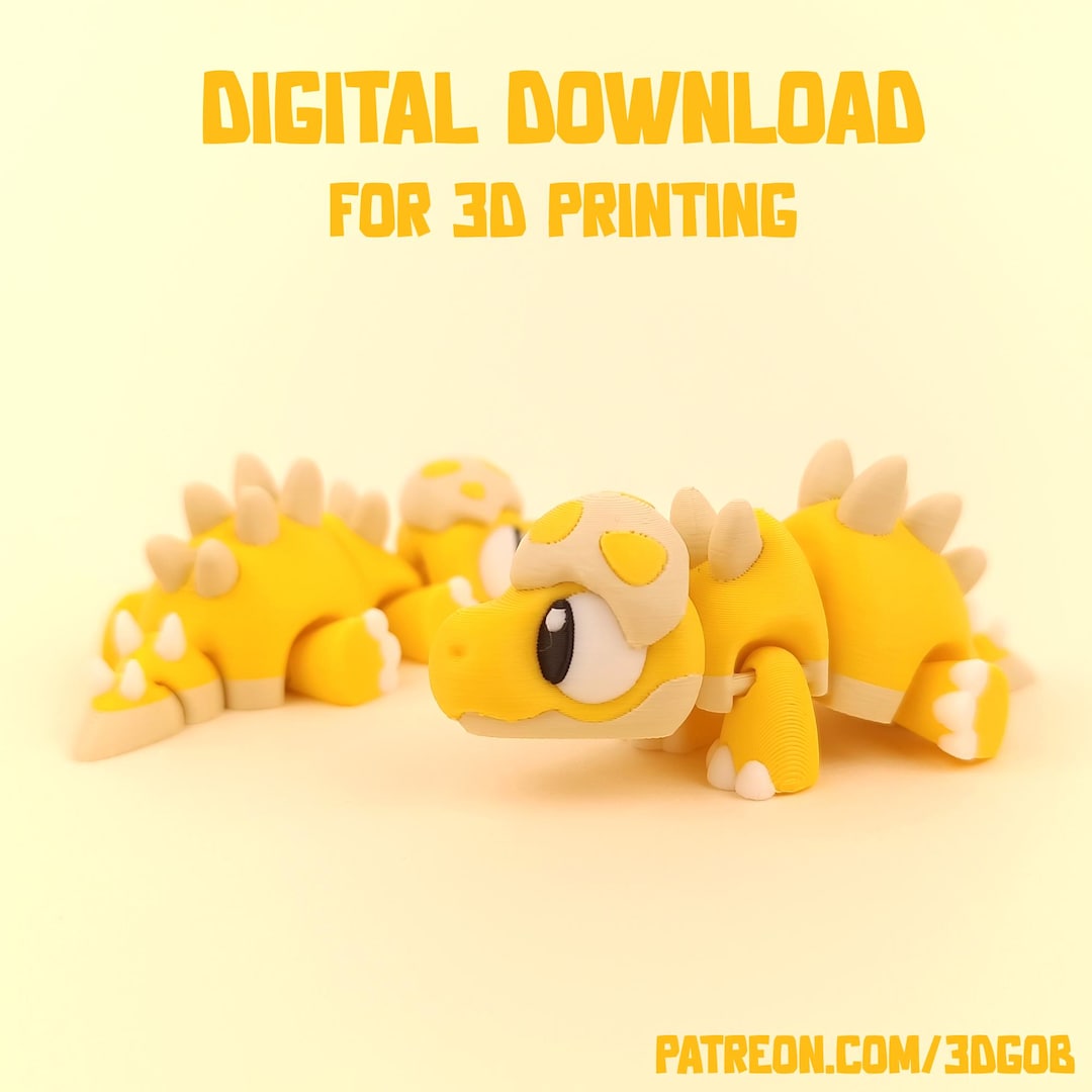 3D Print Baby Stegosaurus: Articulated Flexi Fidget Toy (STL & 3MF File ...