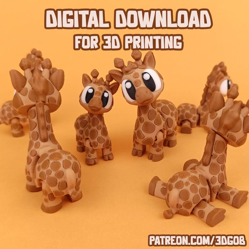Articulated Giraffe 3D Print File: Flexi Fidget Toy (STL & 3MF Digital ...