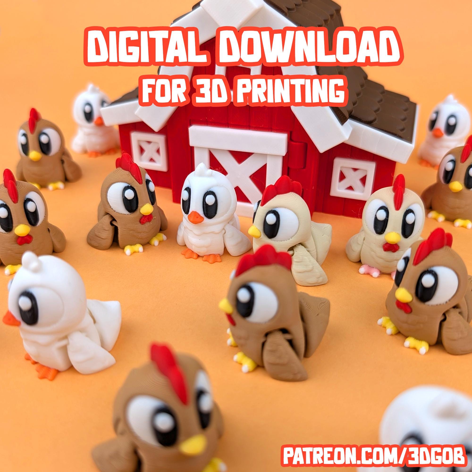 Flexi Chicken/duck STL File: Articulated 3D Print Fidget Toy (digital ...