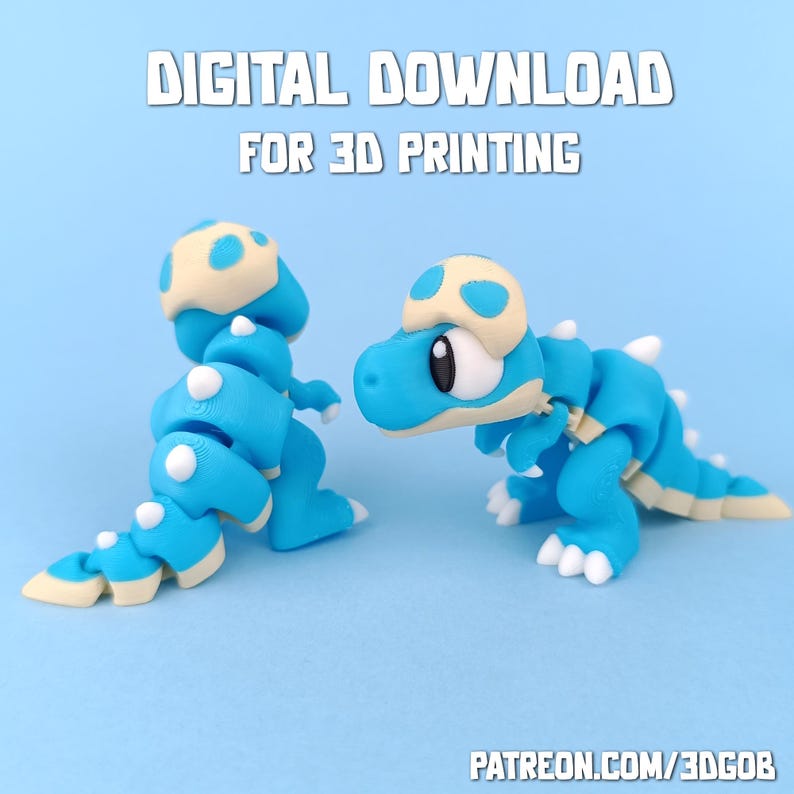 Cute Baby T-rex STL File, Articulated Flexi Fidget Toy (digital ...