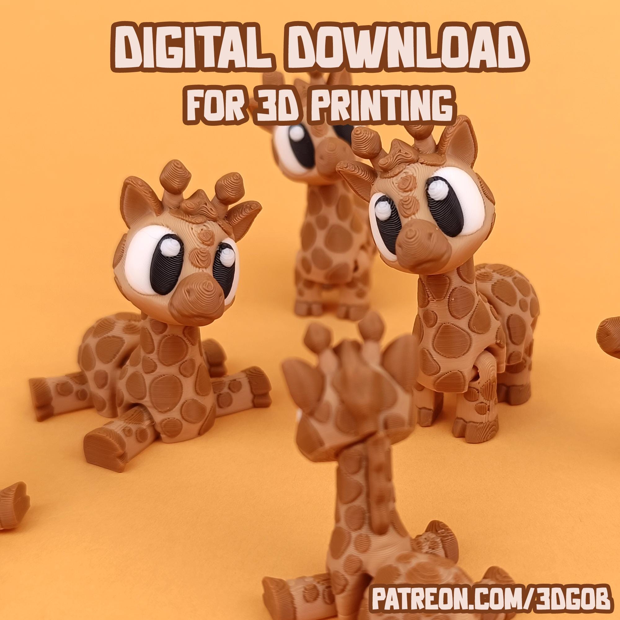Articulated Giraffe 3D Print File: Flexi Fidget Toy (STL & 3MF Digital ...