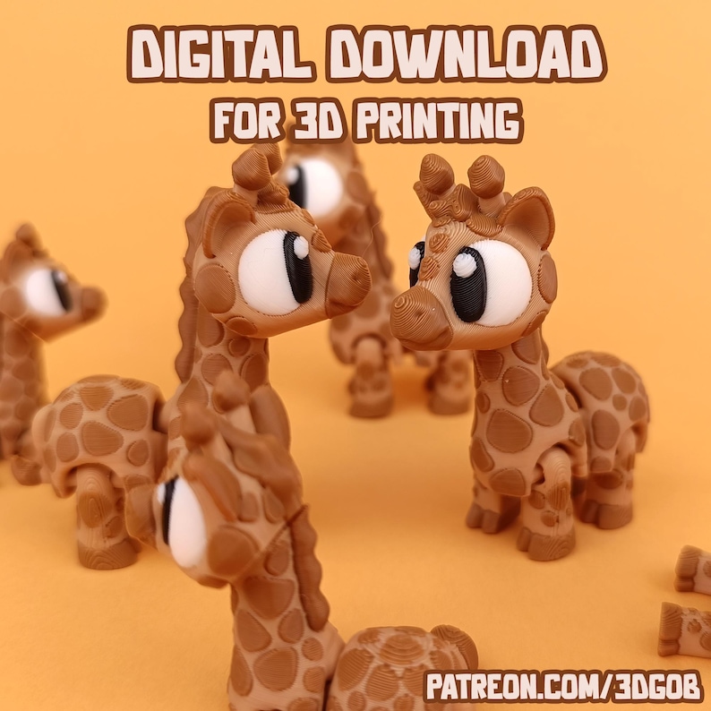 Articulated Giraffe 3D Print File: Flexi Fidget Toy (STL & 3MF Digital ...
