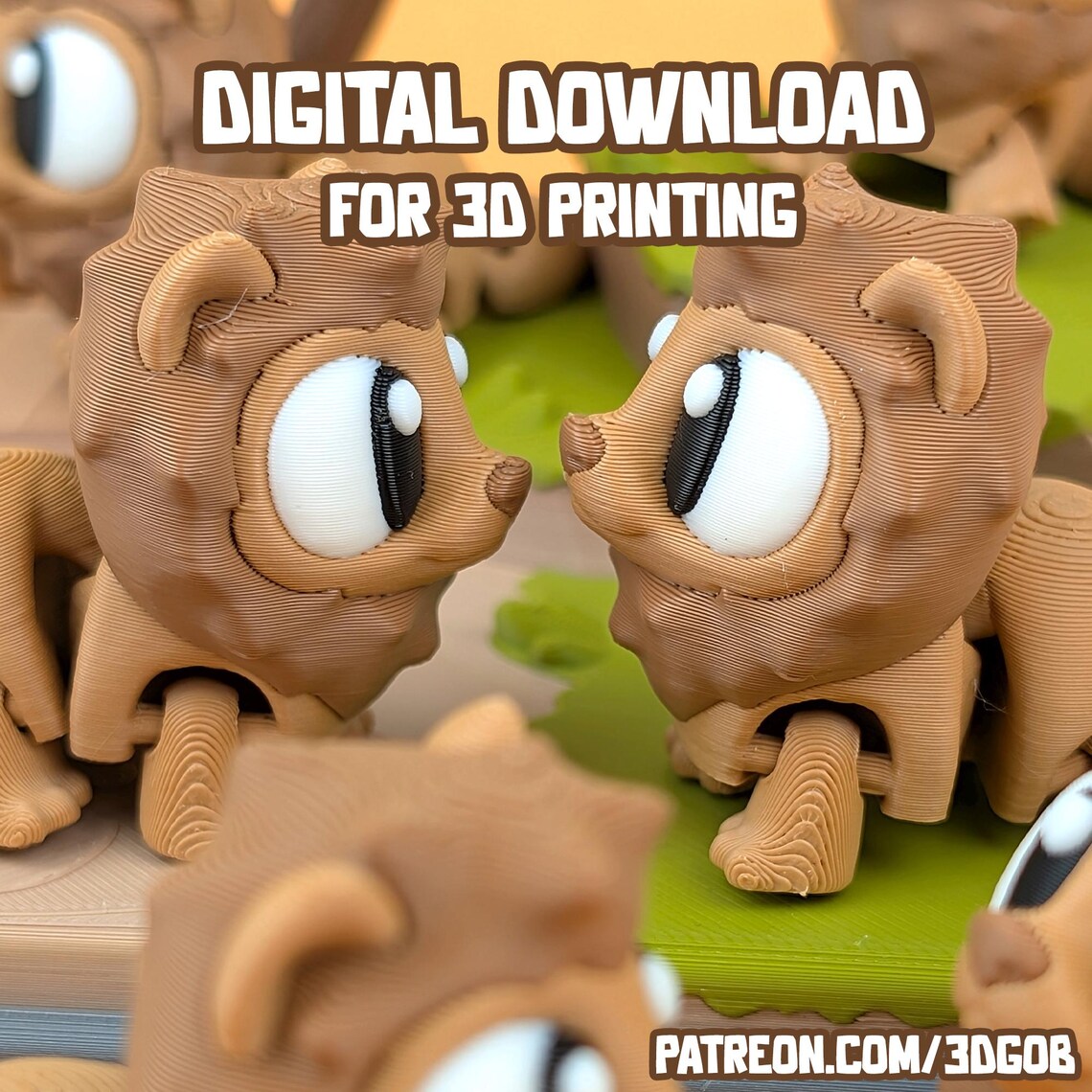 3D Printed Lion Playset: Articulated Flexi Fidget Toy (STL & 3MF File ...