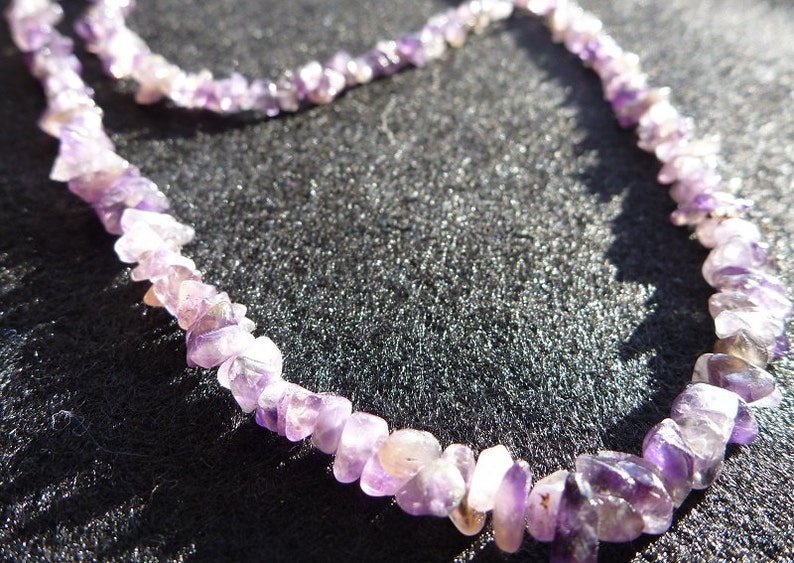 Amethyst Bead Chip Necklace - Etsy